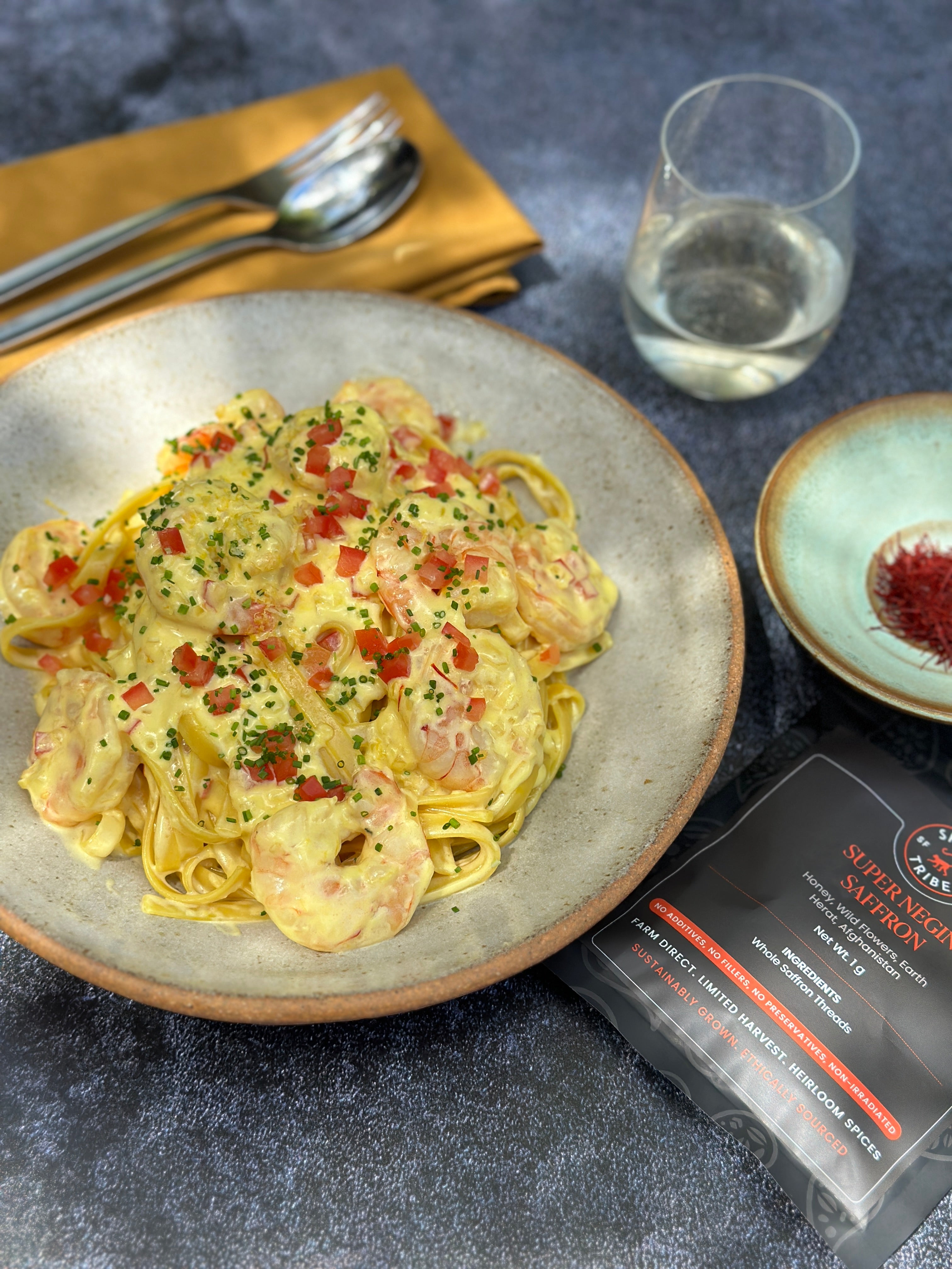 Creamy Saffron and Shrimp Pasta – Spice Tribe Creamy Saffron and Shrimp Pasta – Spice Tribe